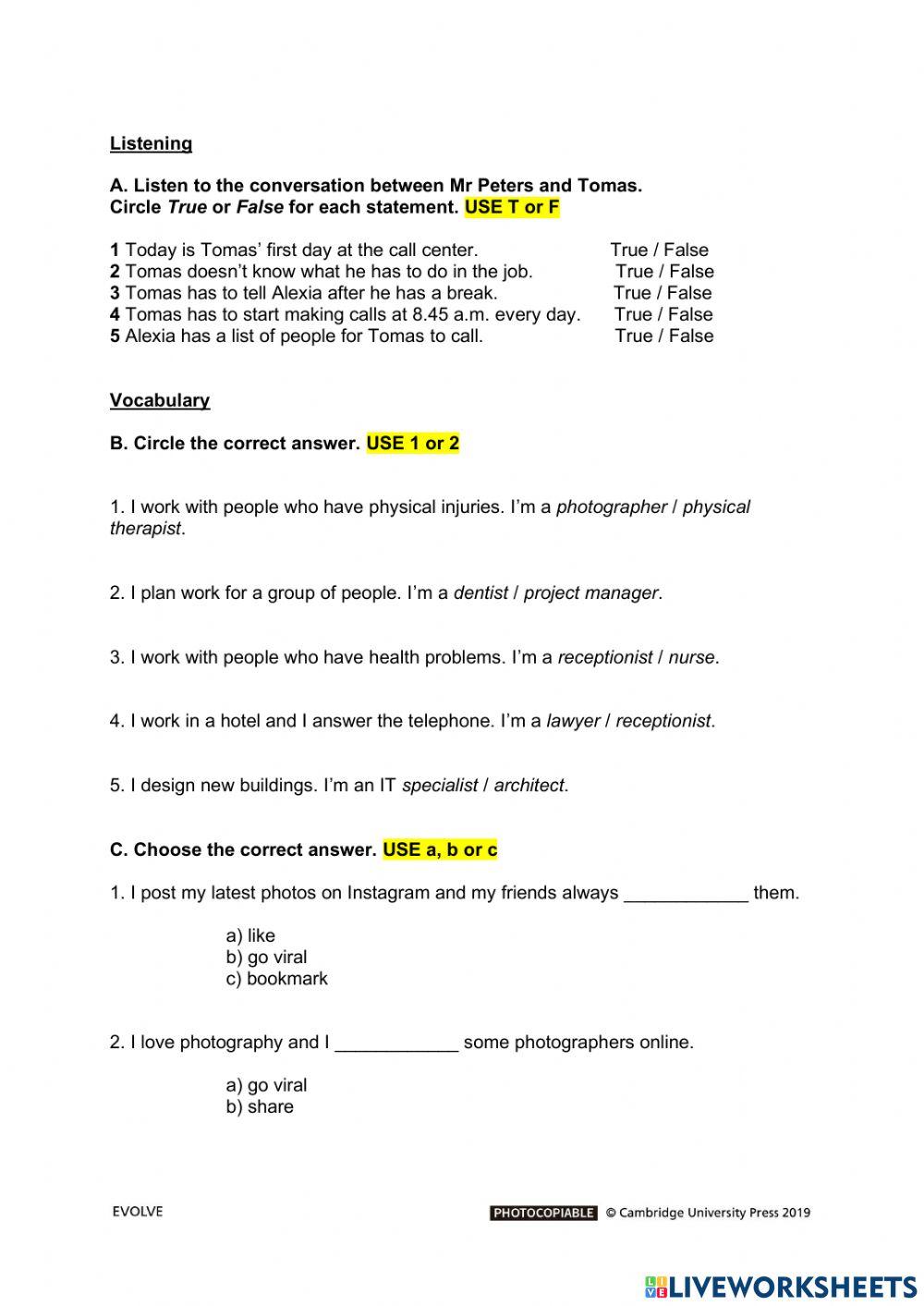 Second level - second quiz online exercise for | Live Worksheets