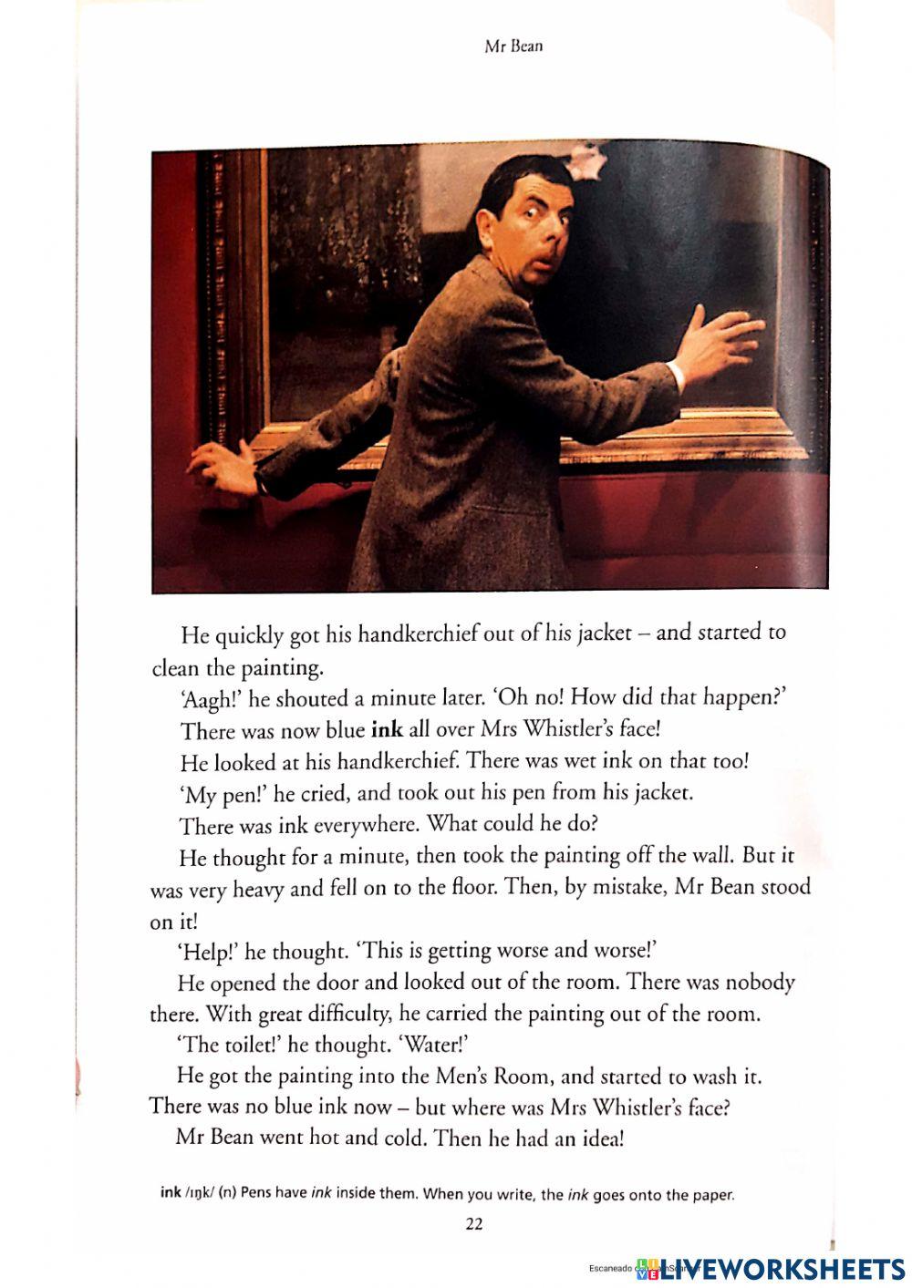 Mr Bean Chapters 4-5 worksheet | Live Worksheets