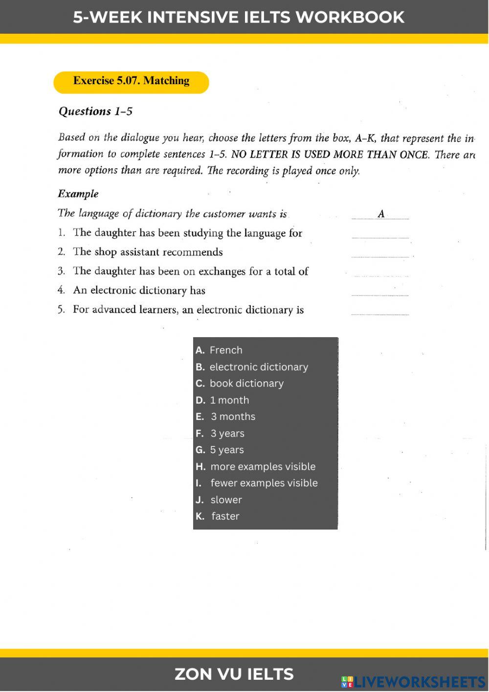 Intensive IELTS… | Free Interactive Worksheets | 7095909