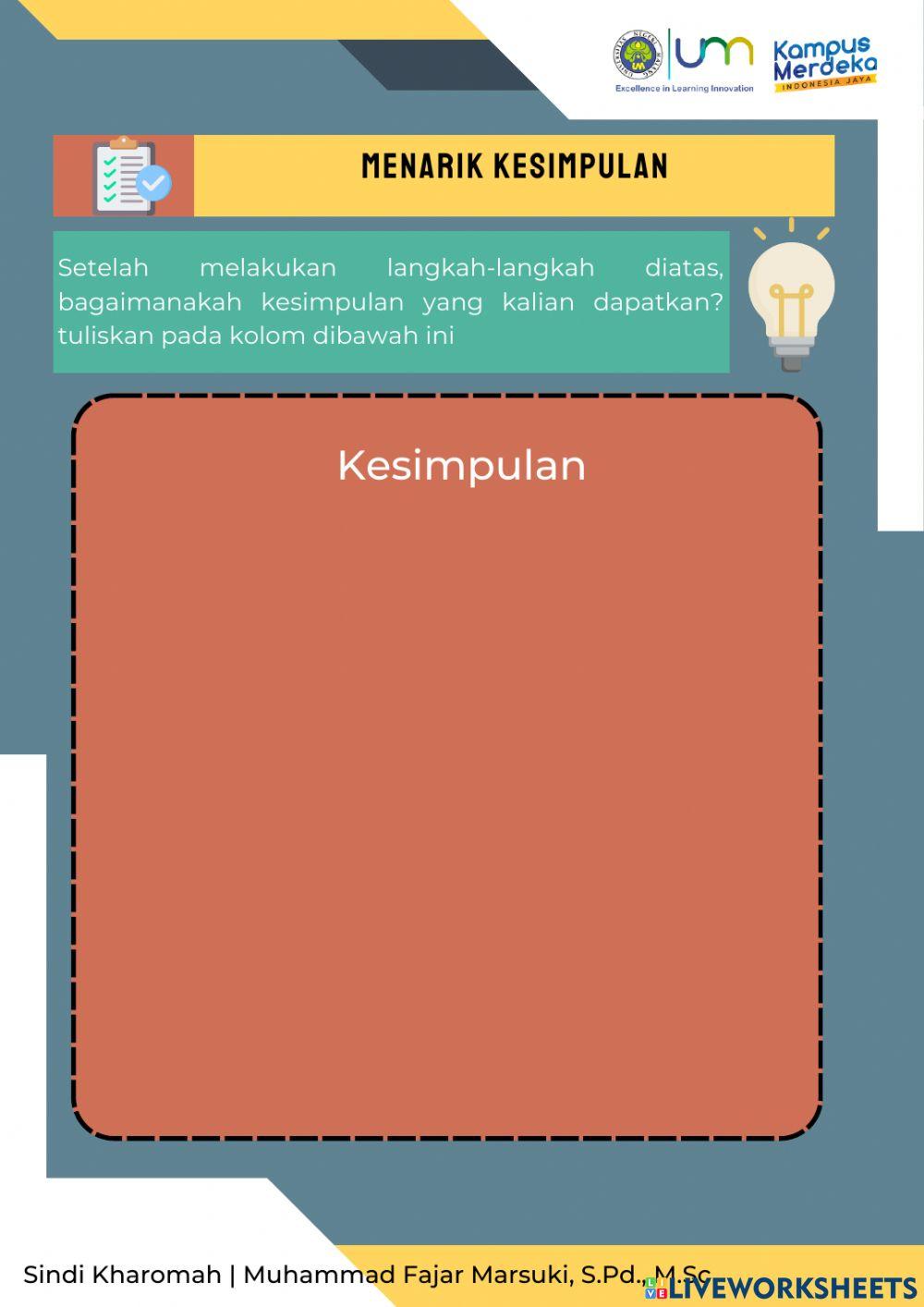 Kesimpulan | Live Worksheets
