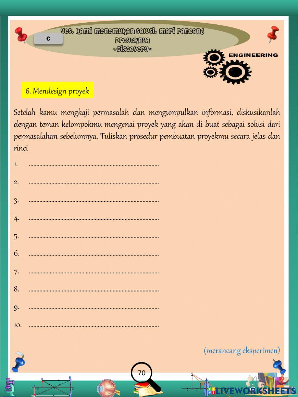 Project 5 - periskop sederhana worksheet | Live Worksheets