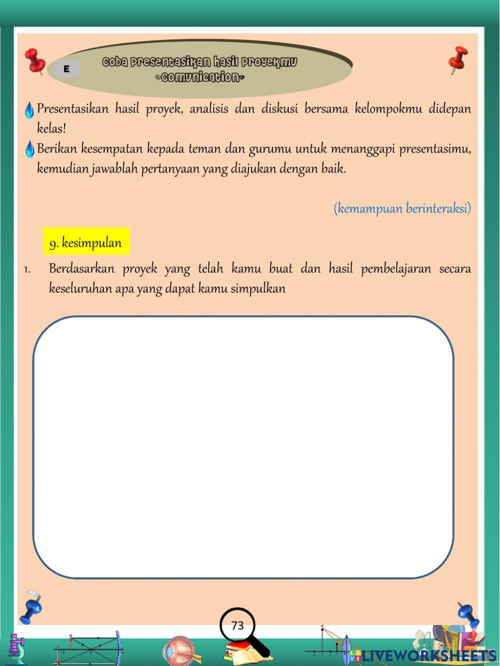Project 5 - periskop sederhana worksheet | Live Worksheets