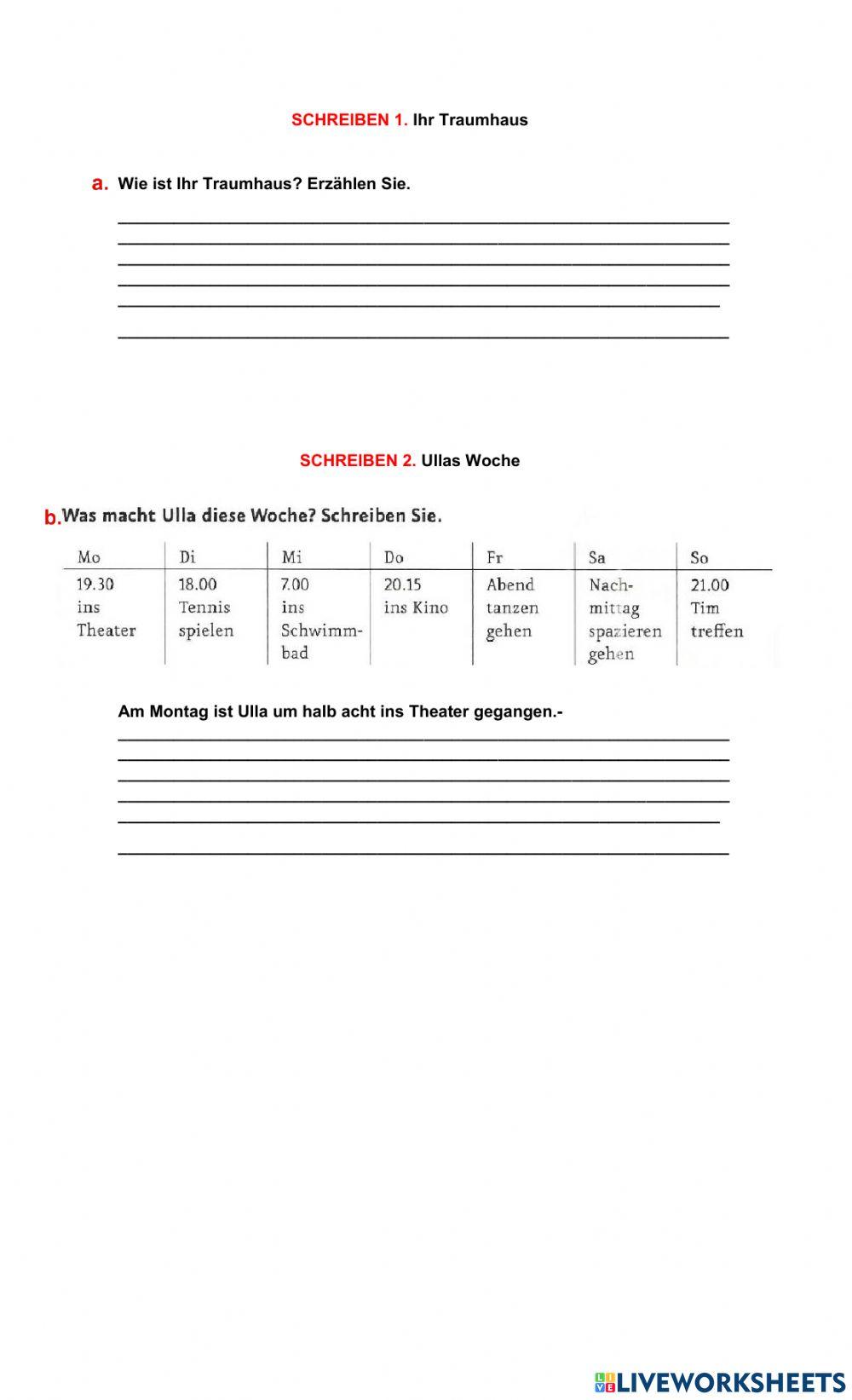 Test Prüfung A1.2 -- online exercise for | Live Worksheets