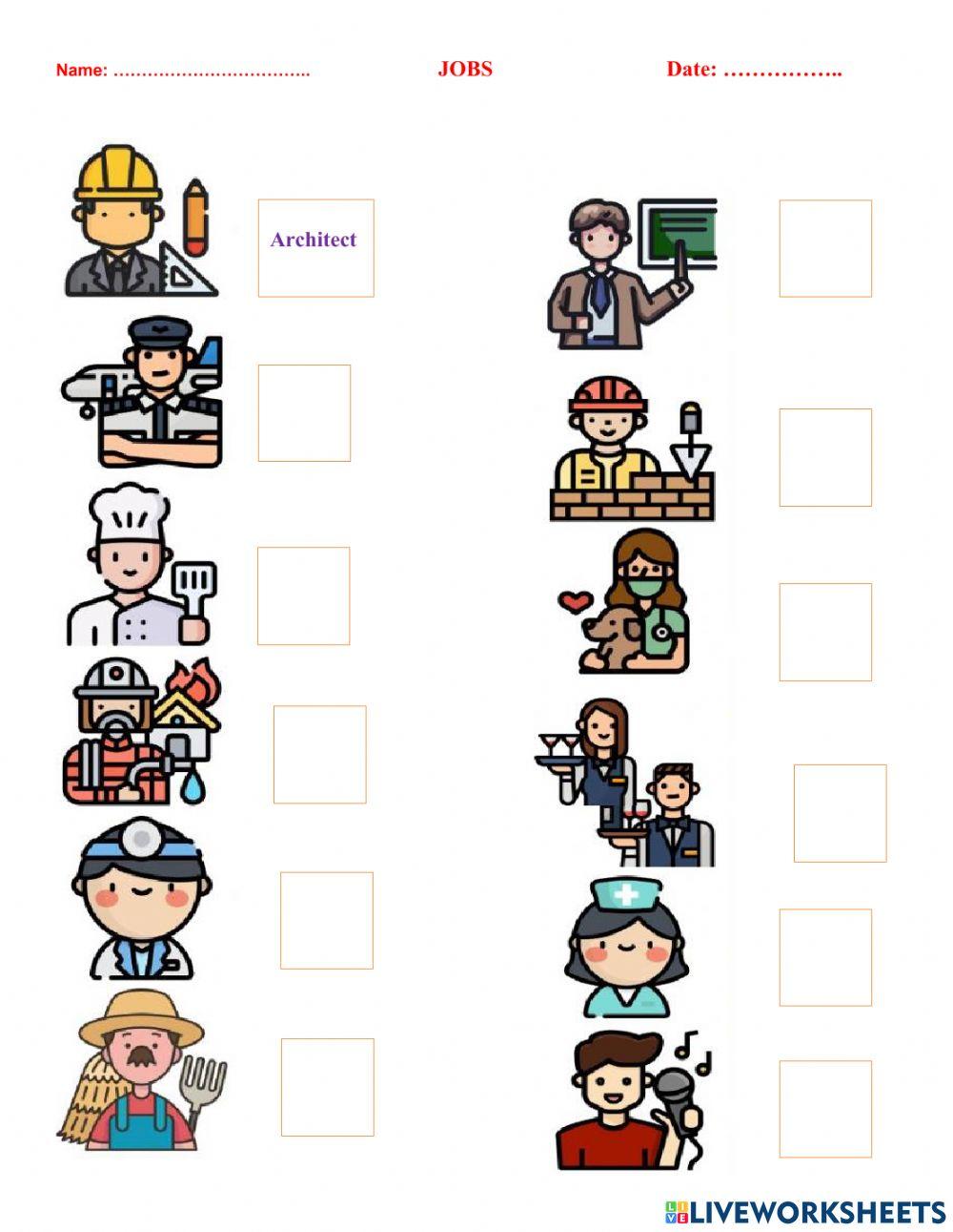 Jobs online exercise for 4.5 | Live Worksheets