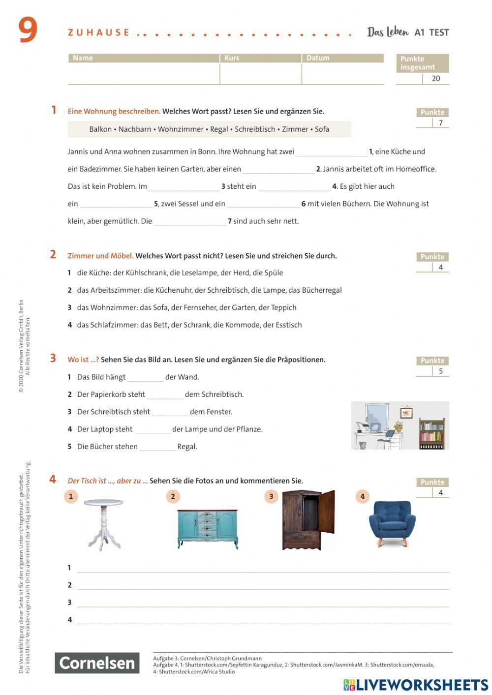 das Leben A1.2 … | Free Interactive Worksheets | 7094329