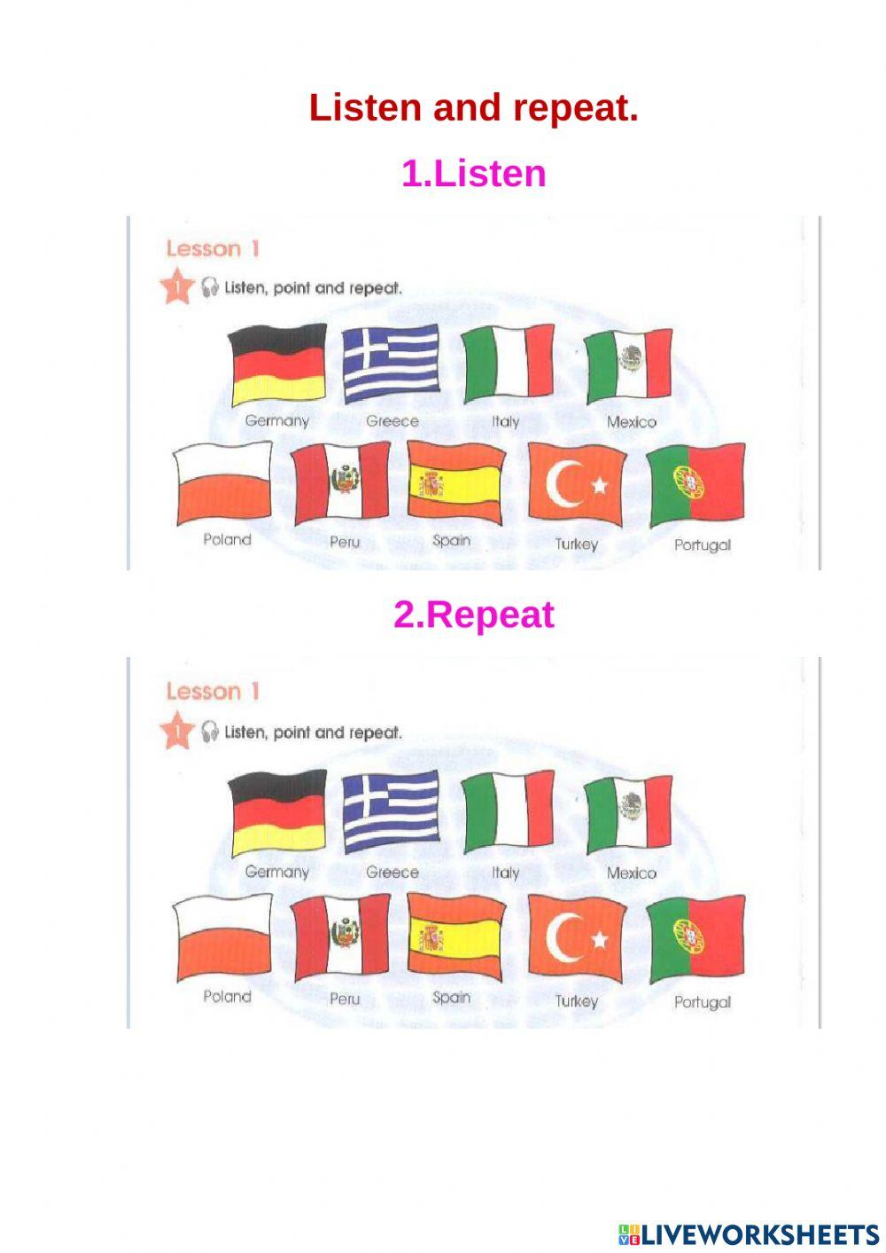 Flags worksheet for 4 grade | Live Worksheets