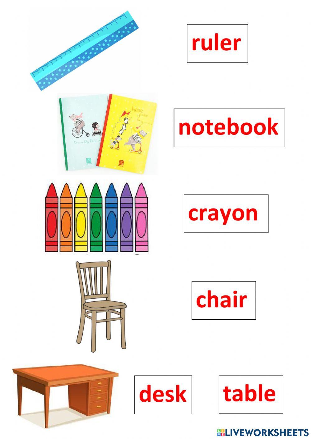 School things - lesson activity | Live Worksheets