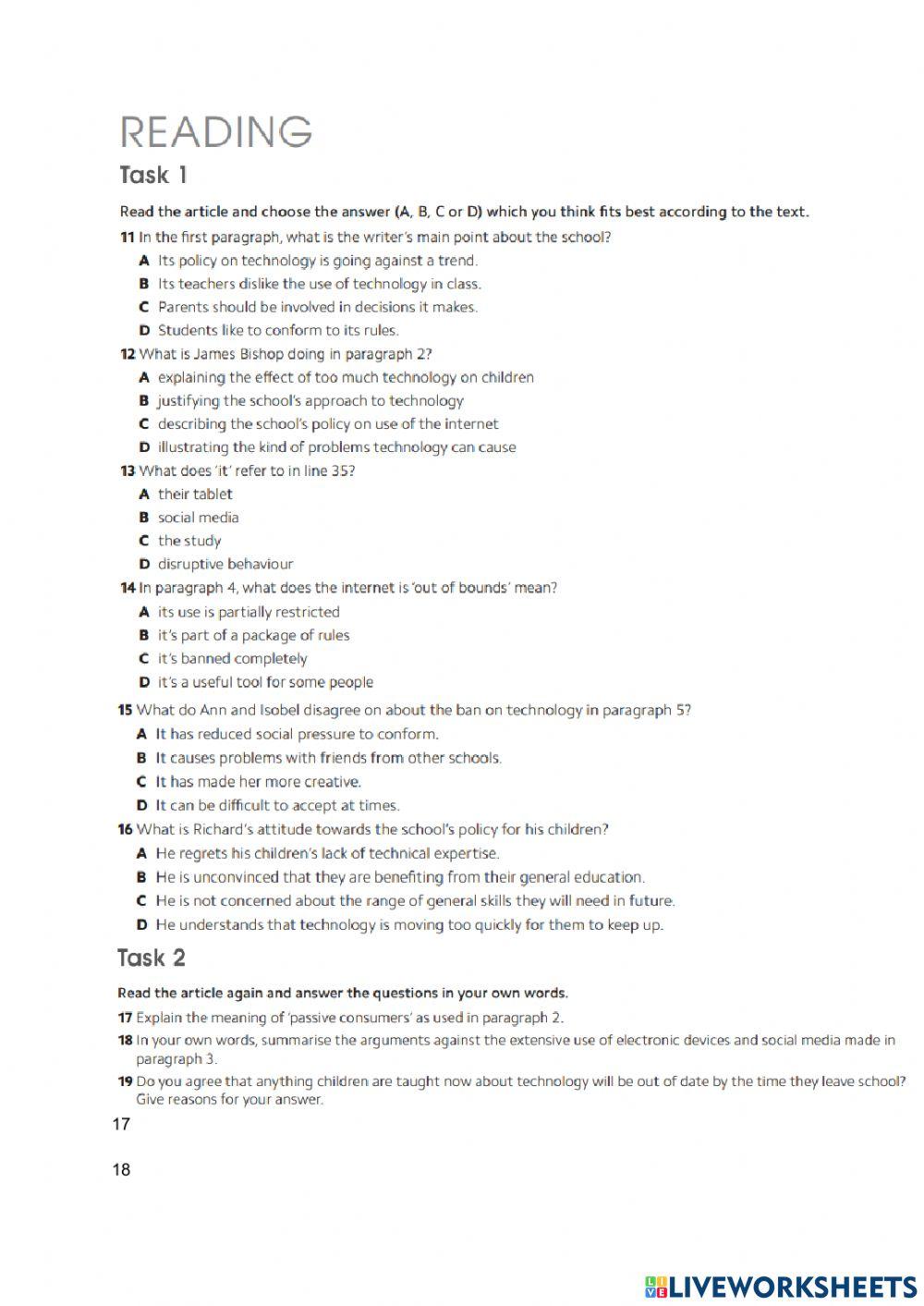 B2 midterm exam worksheet | Live Worksheets