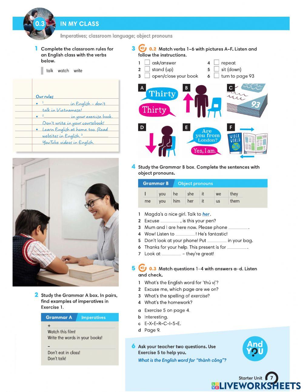E6DCV U0 (TB) MY WORLD worksheet | Live Worksheets