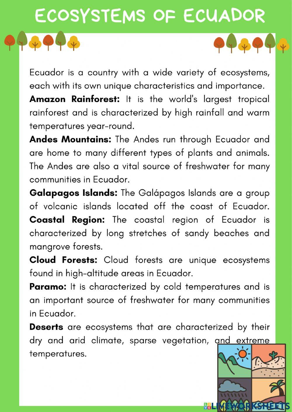 Ecosystems | Free Interactive Worksheets | 7092497