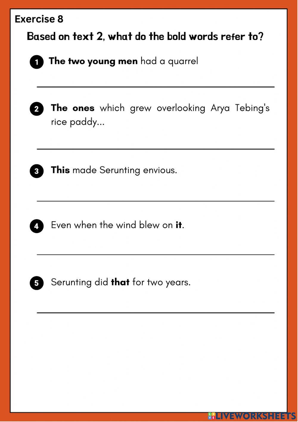 English Supplementary Worksheet-Narrative Text-Grade 10-Part 2 online ...