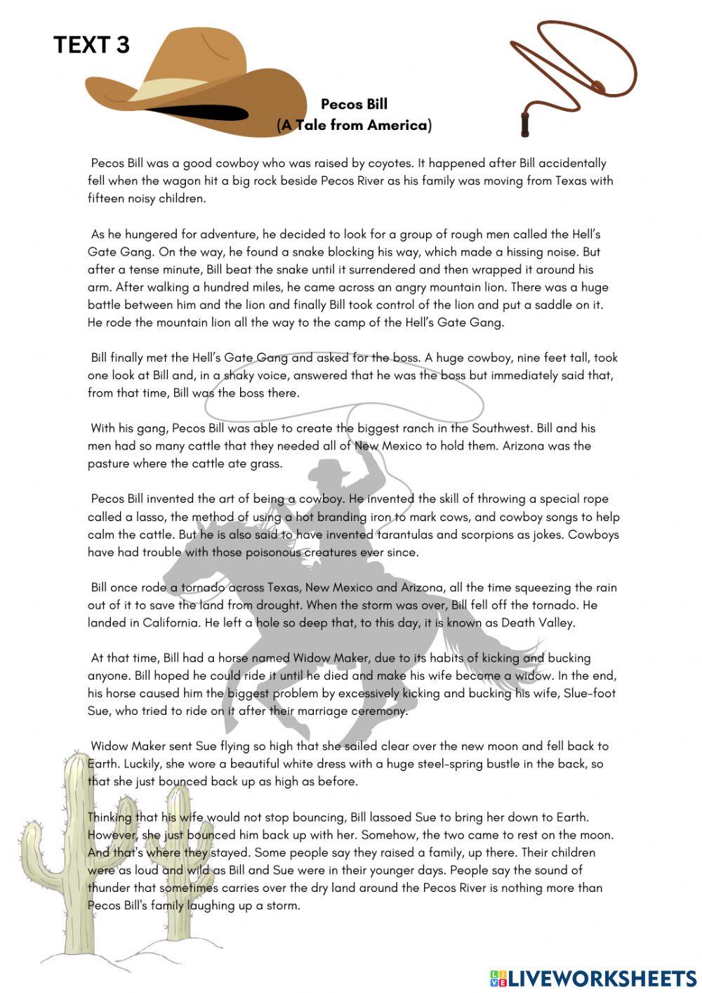 English Supplementary Worksheet-Narrative Text-Grade 10-Part 2 online ...