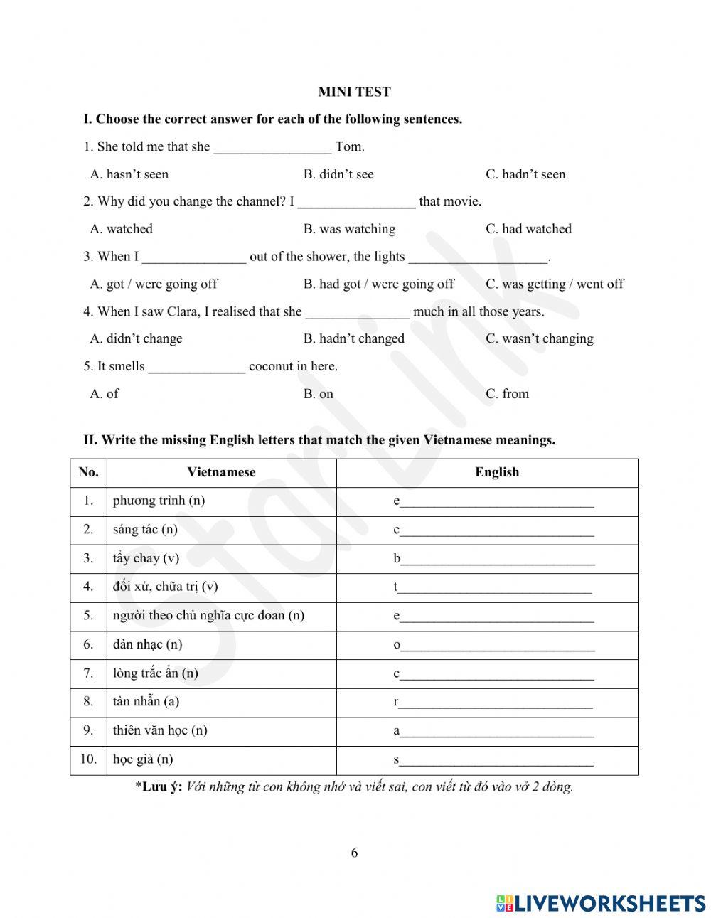 Foreign teacher-S8-Week 7-Lesson 7-FCE PRACTICE worksheet | Live Worksheets