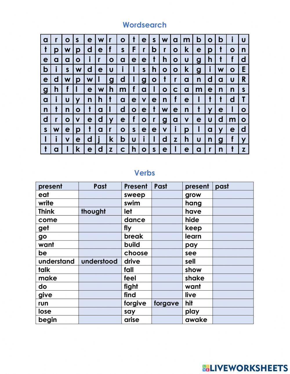 Verbs online exercise for basic | Live Worksheets