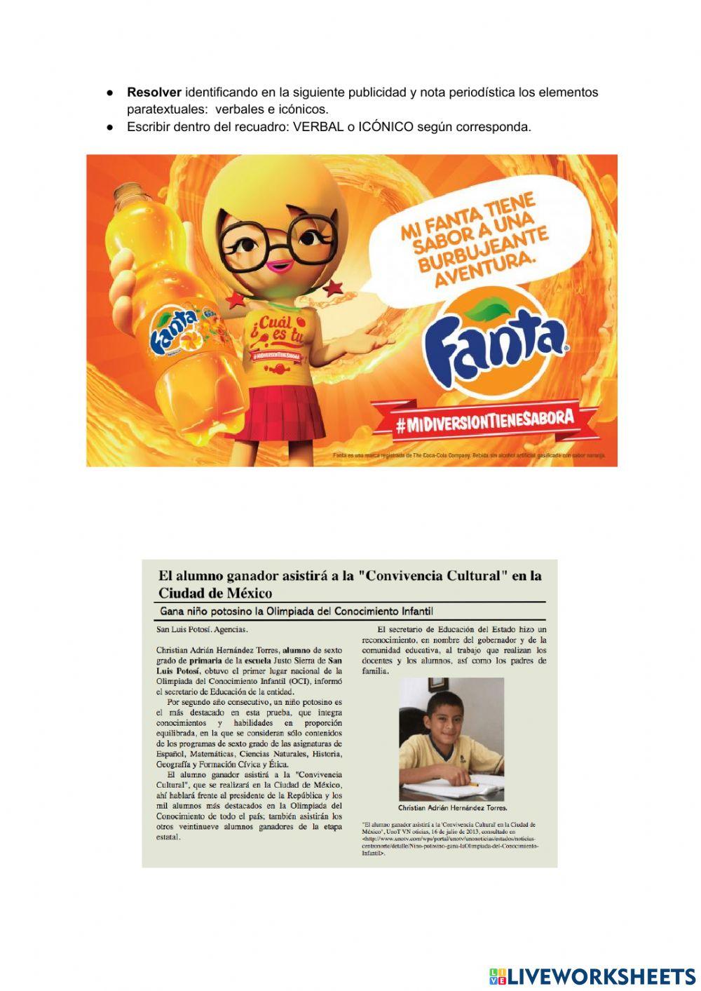 Paratextos | Free Interactive Worksheets | 7093555