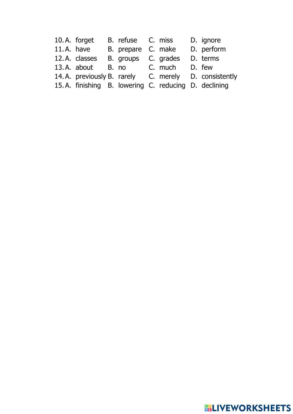 CU-TEP Reading Comprehension online exercise for | Live Worksheets