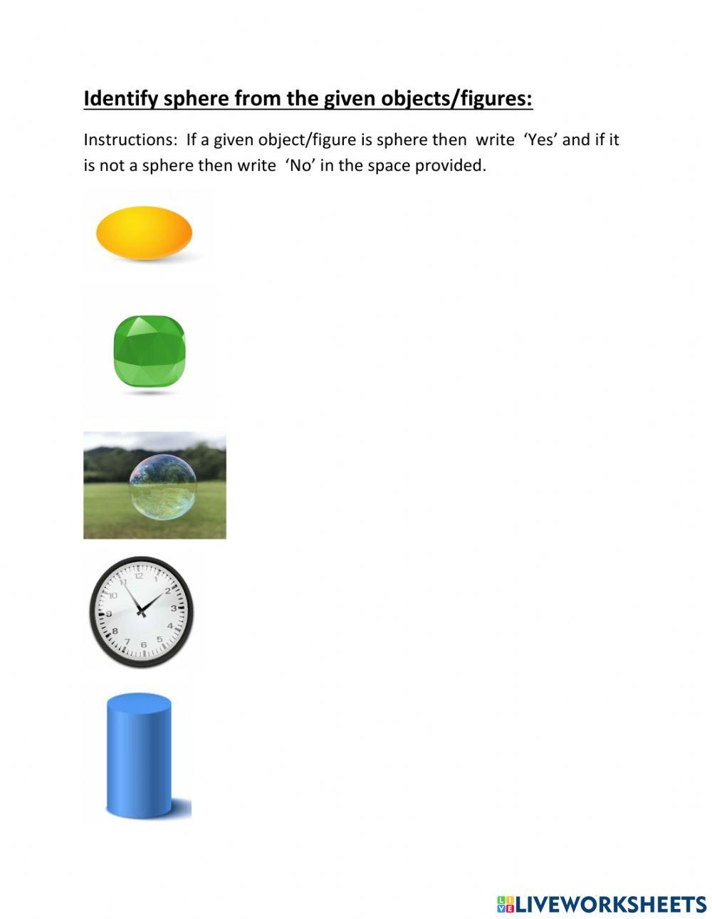sphere online exercise for | Live Worksheets