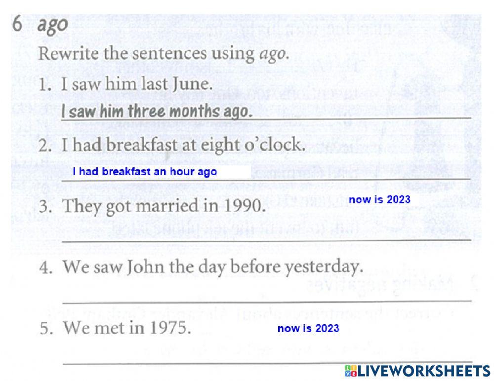 7101069 | Past time expressions | 1ab | LiveWorksheets