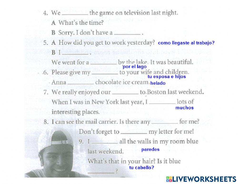 Past time expre… | Free Interactive Worksheets | 7101069