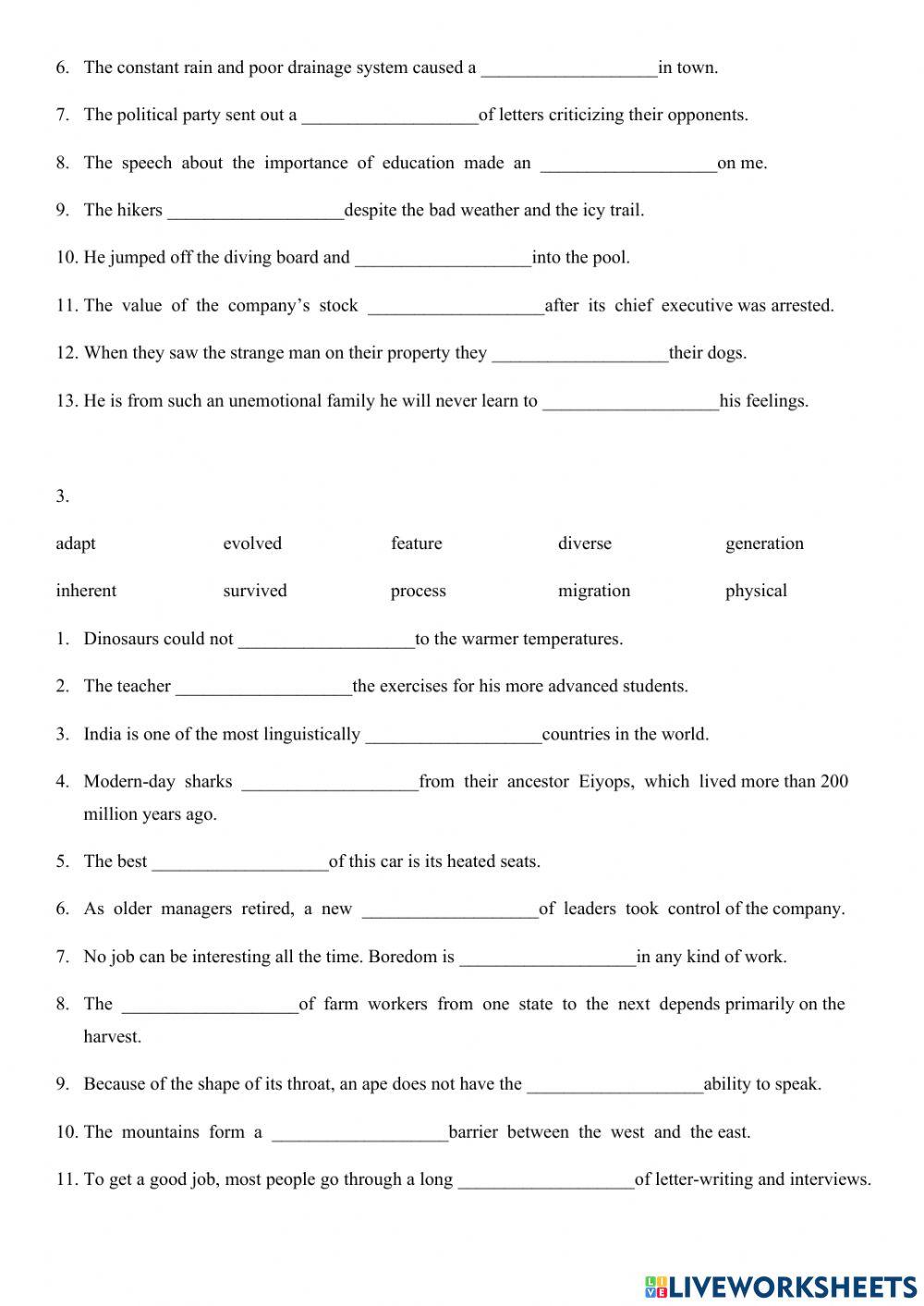 40-400 words worksheet | Live Worksheets