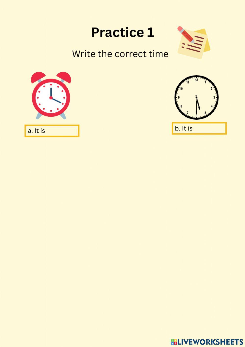Telling The Time online exercise for 7 | Live Worksheets
