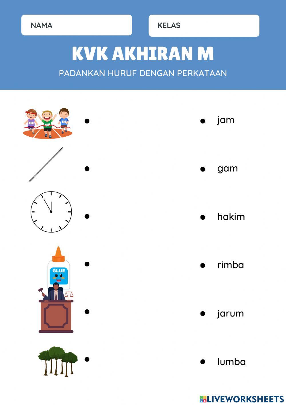 Kvk akhiran m 7101994 | Izyanti | Live Worksheets