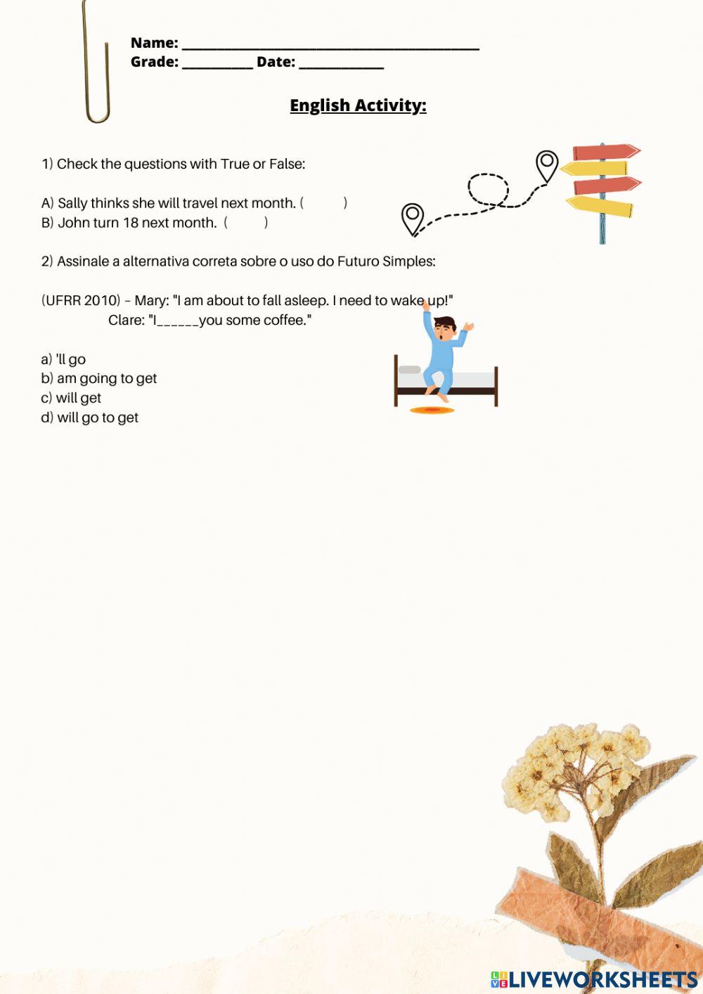 Simple Future 1852 | u58552 | Live Worksheets