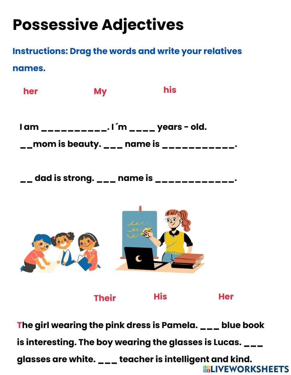 Kids basic 2 exam part 1 worksheet | Live Worksheets