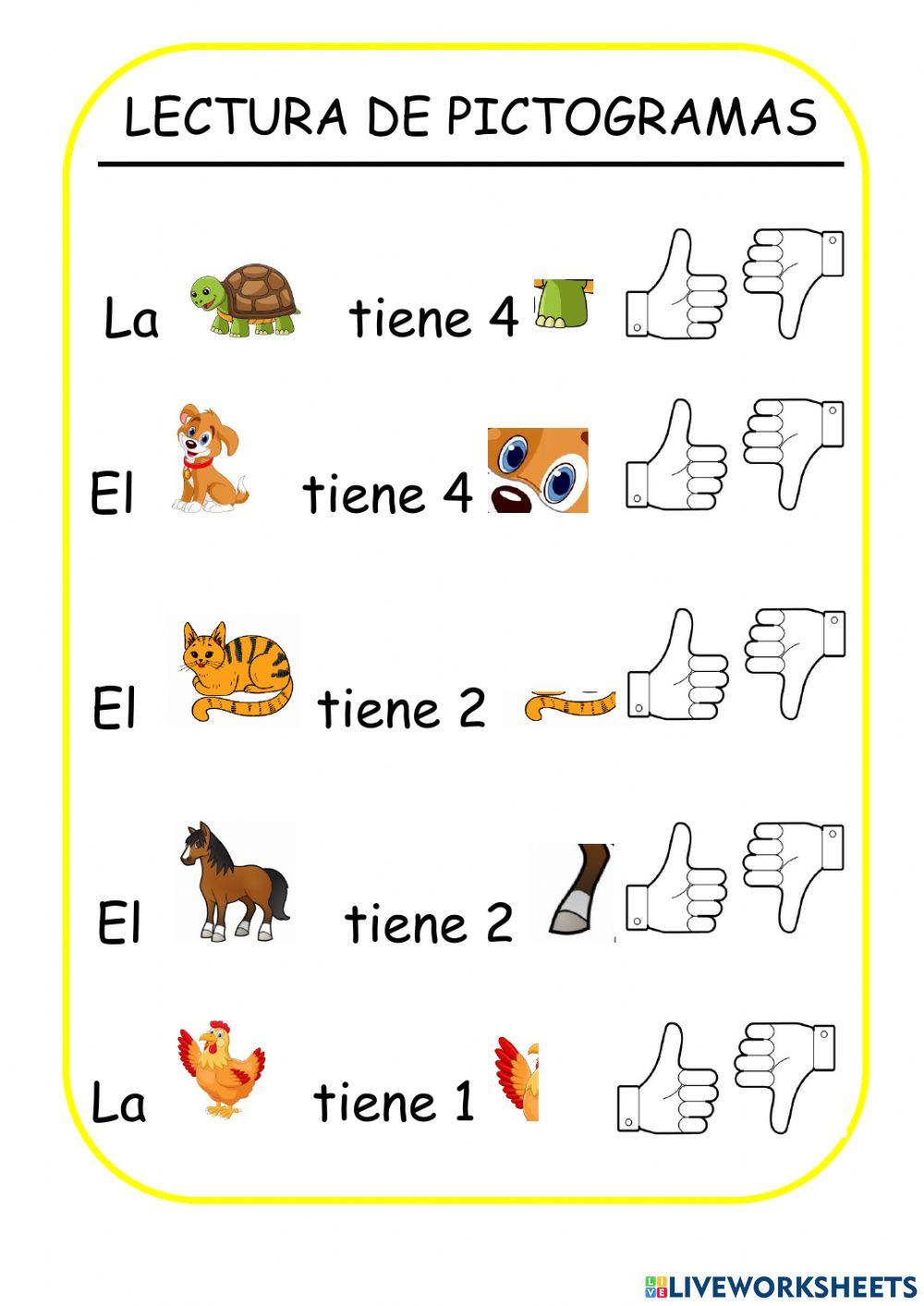 Pictogramas interactive worksheet for inicial | Live Worksheets