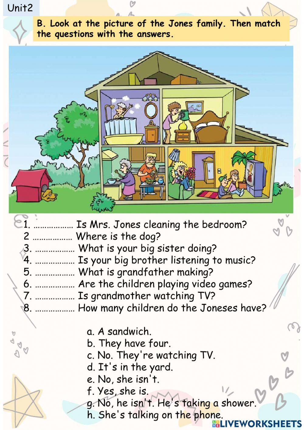 Present continuous online exercise for 2 | Live Worksheets