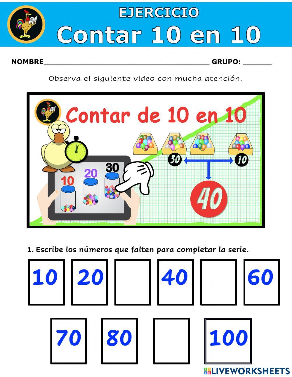 7080648 | Contar de 10 en 10 | Norma Urbina