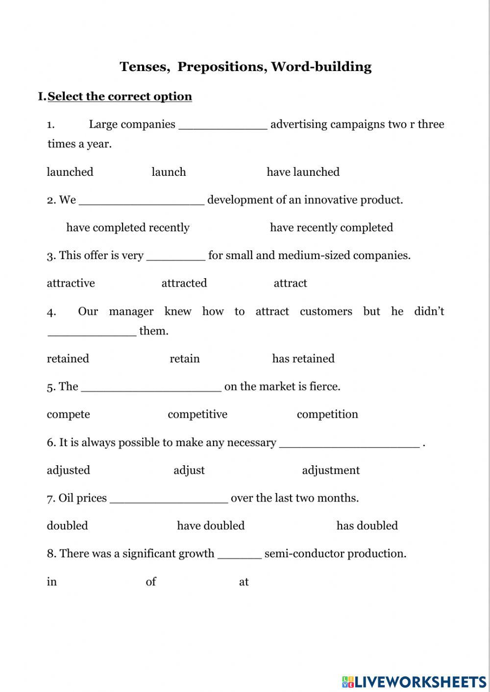 Andy week 6 worksheet | Live Worksheets