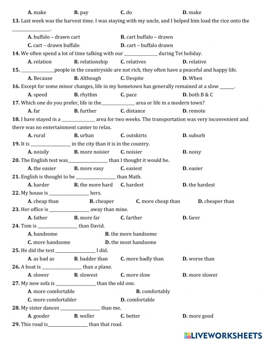 Unit 2. G8 worksheet | Live Worksheets