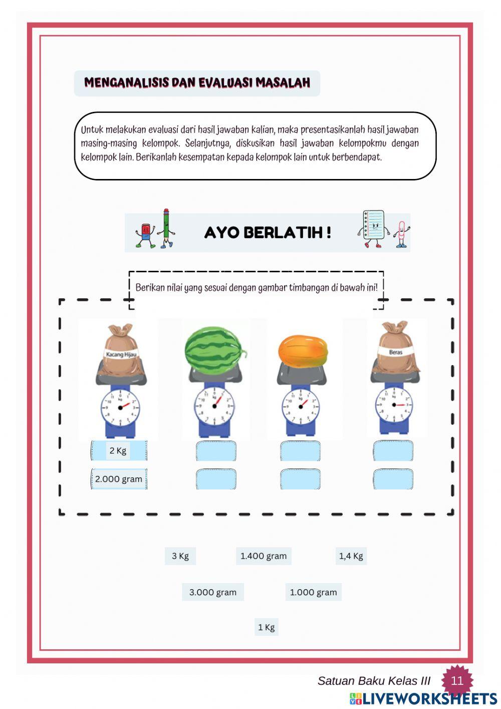 7105380 | Satuan berat | Repi Prabawani | LiveWorksheets