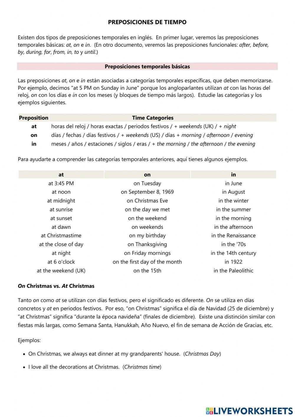 7105463 | Prepositions of time | Cadmus | LiveWorksheets