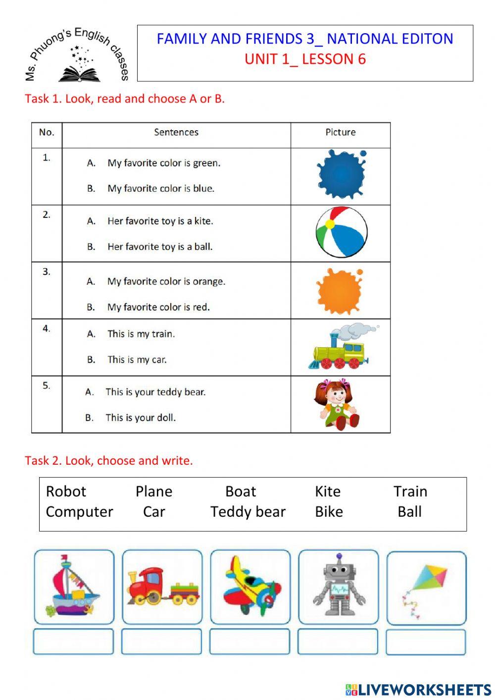 Ms. Phuong- FF3- UNIT1 - LESSON 6 worksheet | Live Worksheets