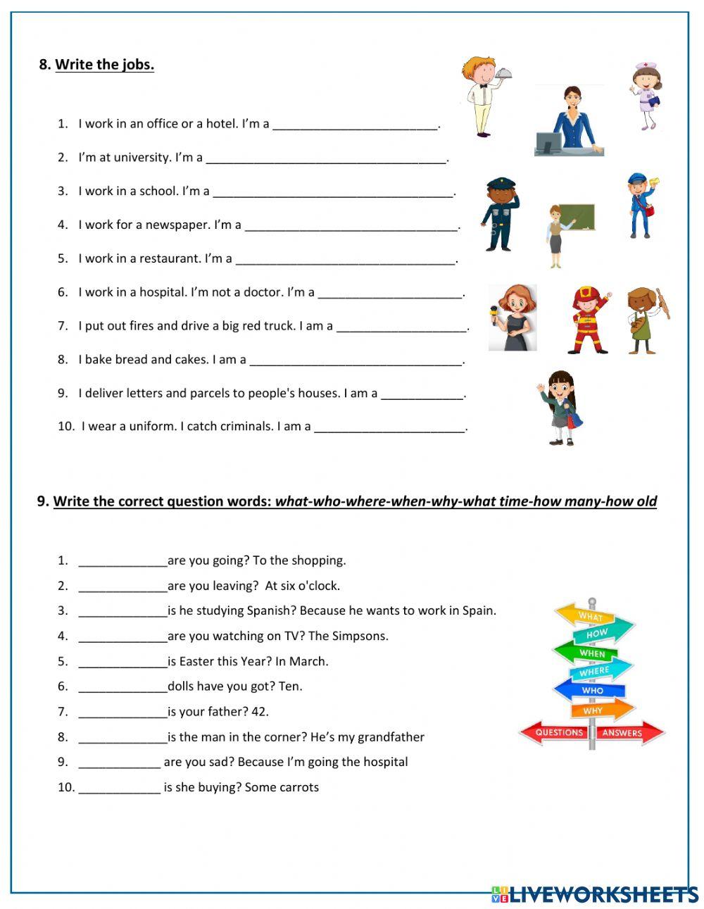 First Written Exam - Elementary worksheet | Live Worksheets