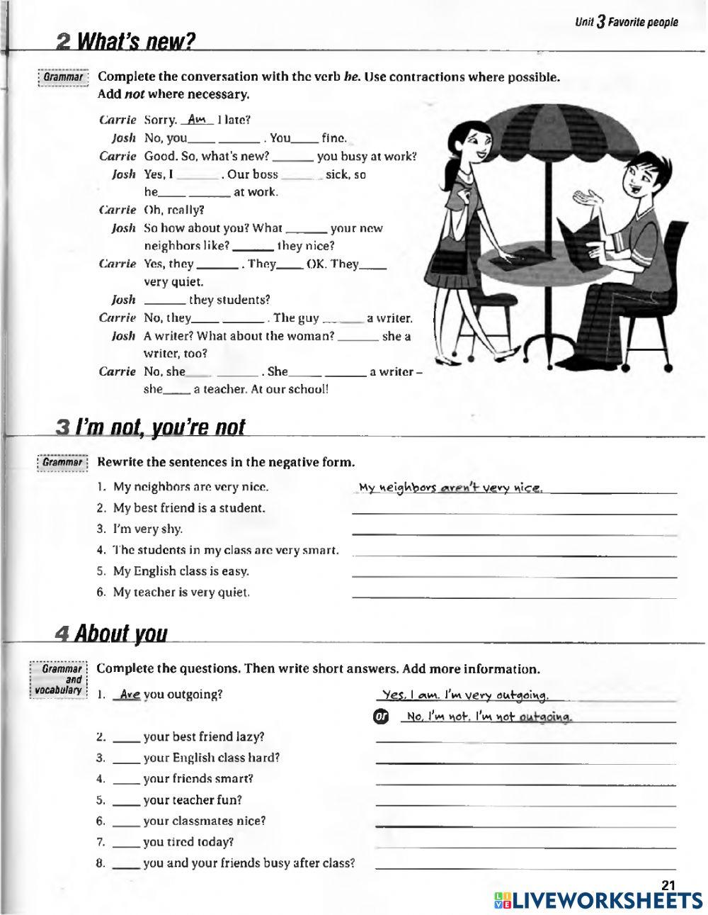 People we know worksheet | Live Worksheets