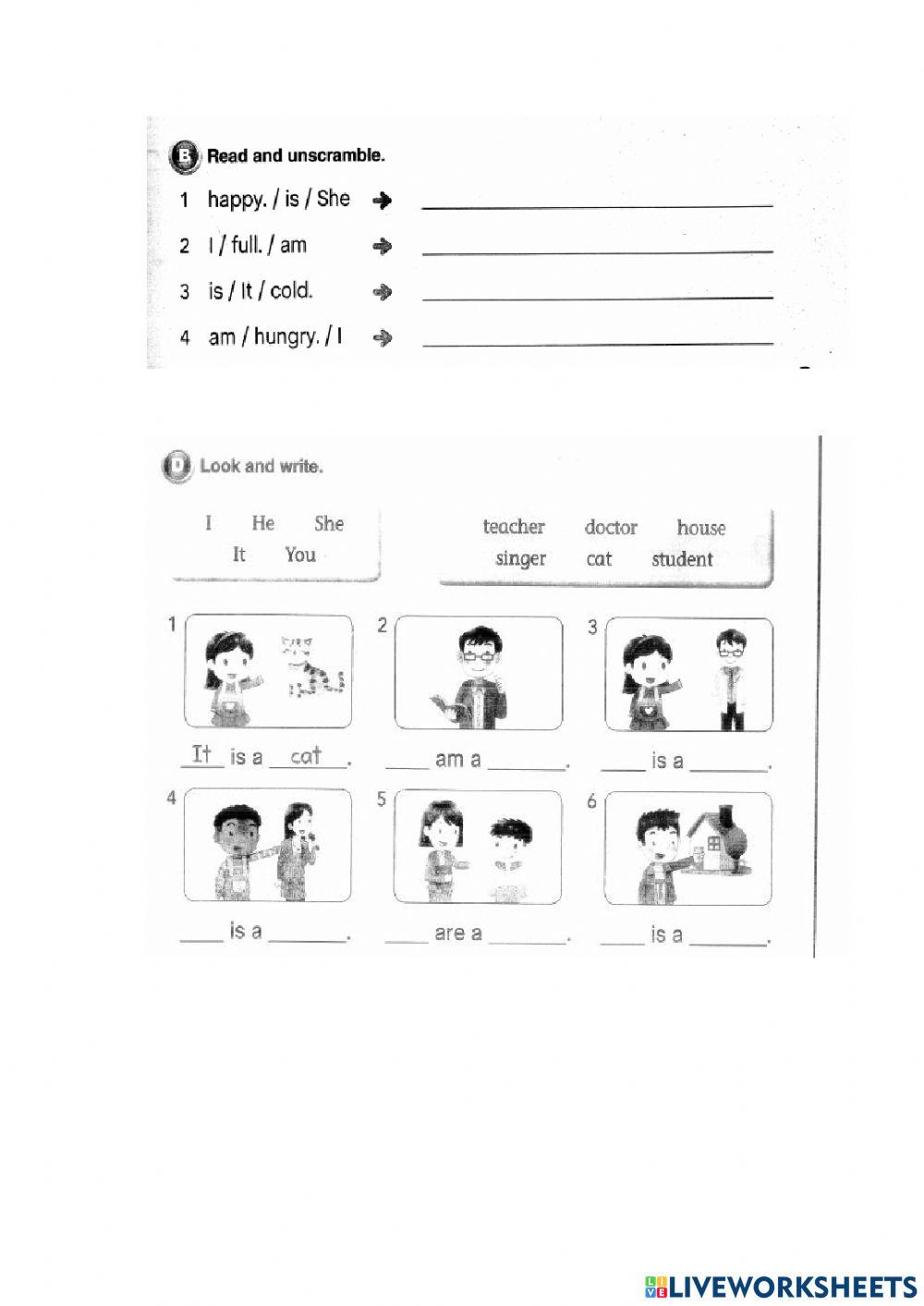 Tobe (am, is, a… | Free Interactive Worksheets | 7106310