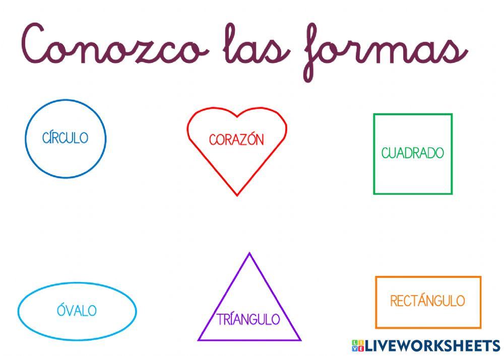 Conozco las formas worksheet | Live Worksheets