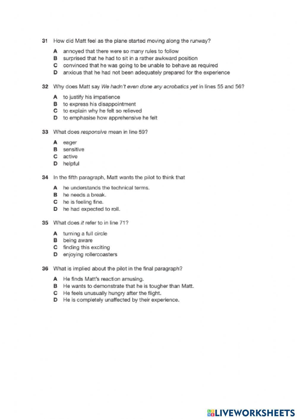 FIRST CERTIFICATE EXAM LAUTI online exercise for | Live Worksheets