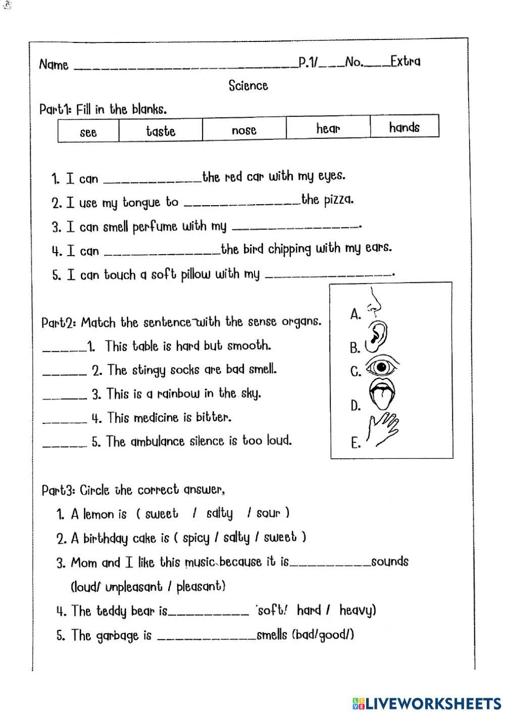 Listening for p1 worksheet | Live Worksheets