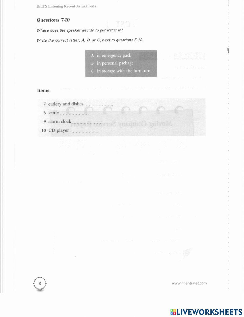 Listening actual 1 - Sec 1 only worksheet | Live Worksheets
