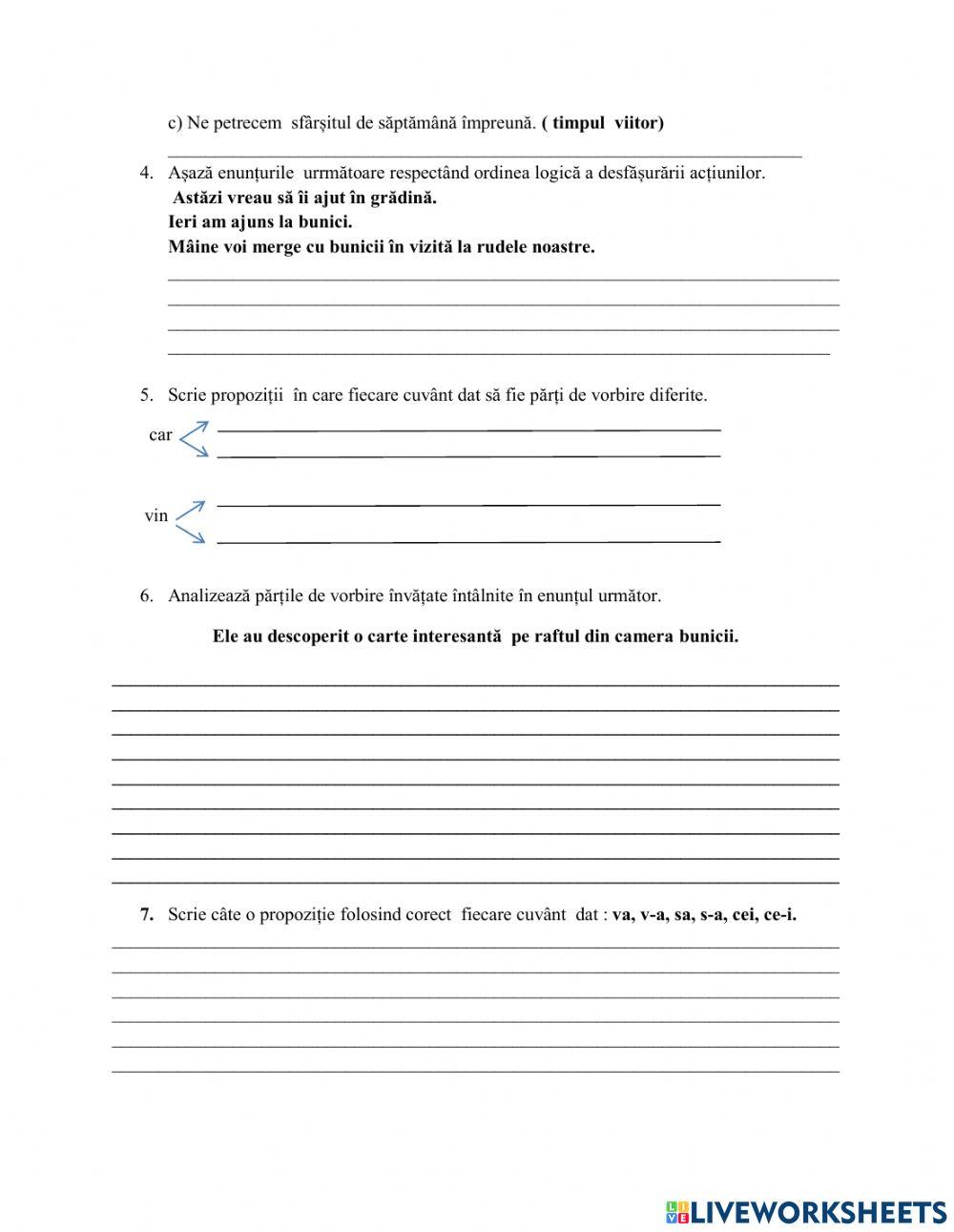 Fișă de lucru- … | Free Interactive Worksheets | 7106946