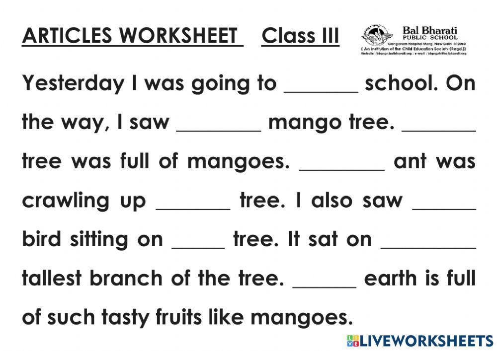 7111860 | Articles | lipikakalra | LiveWorksheets