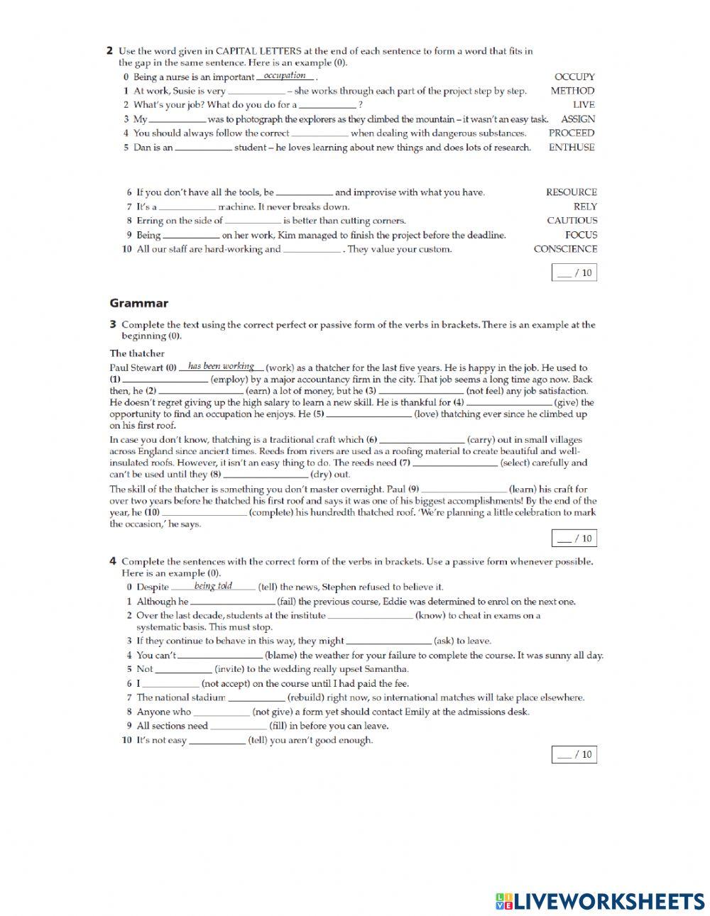 B2.5 Unit 2 test 7107344 | SunielAnai | Live Worksheets