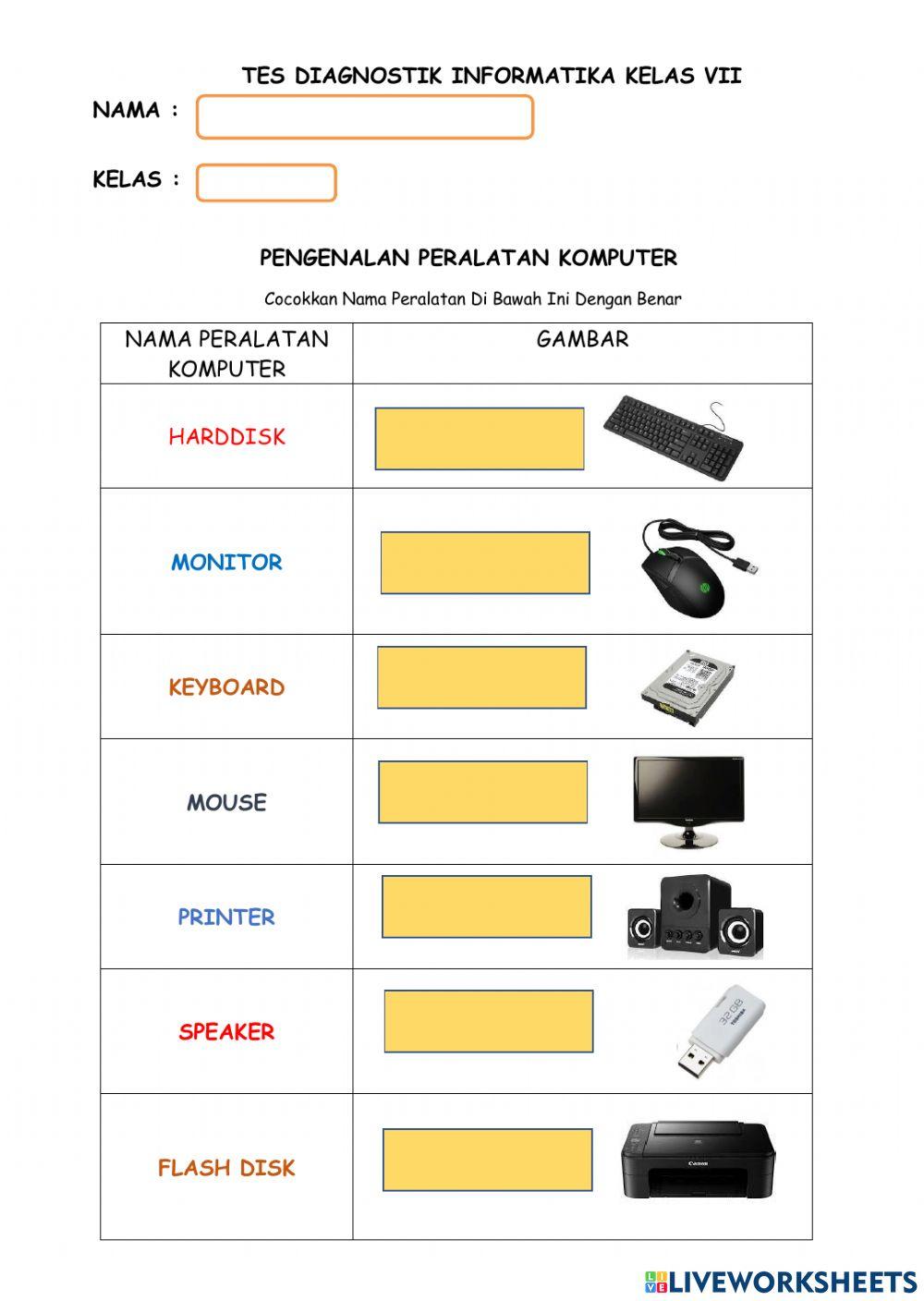 Tes Diagnostik Informatika | Live Worksheets