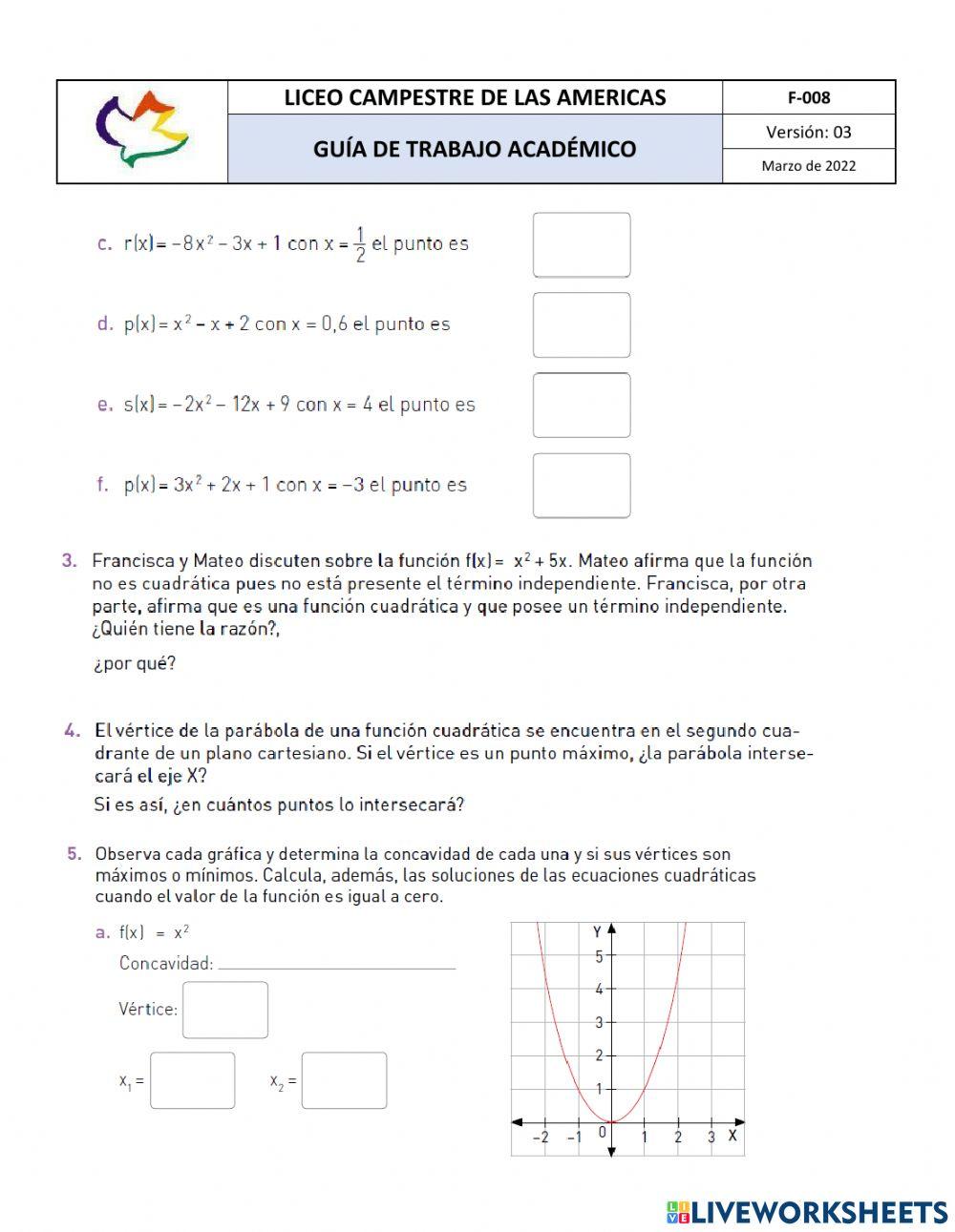 Funcion Cuadratica Noveno Ano – Bilarasa Funcion Cuadratica Noveno Ano – Bilarasa