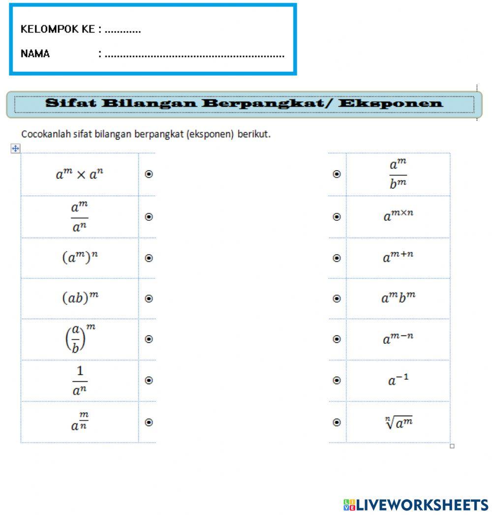 Mencocokan Sifa… | Free Interactive Worksheets | 7108085