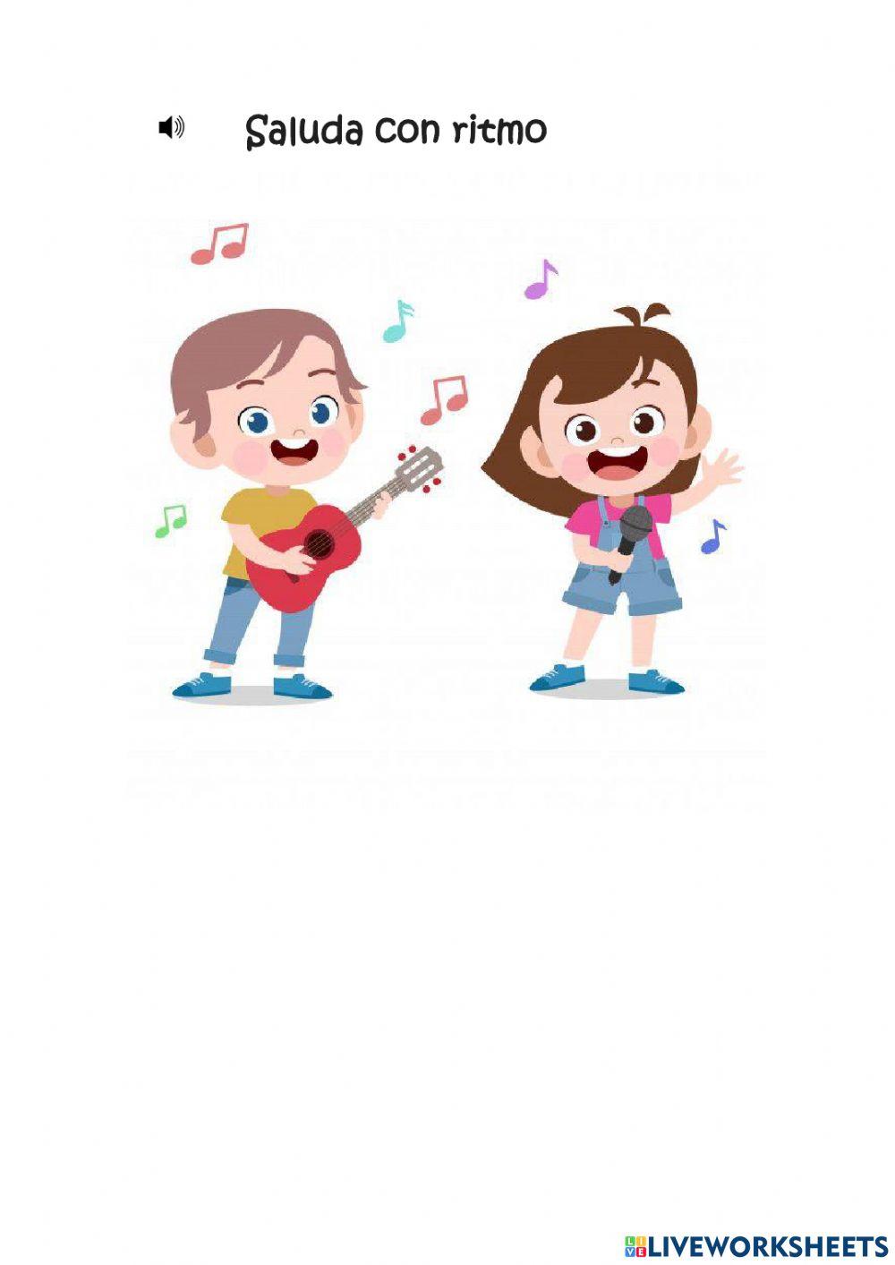 Saluda con ritmo worksheet | Live Worksheets